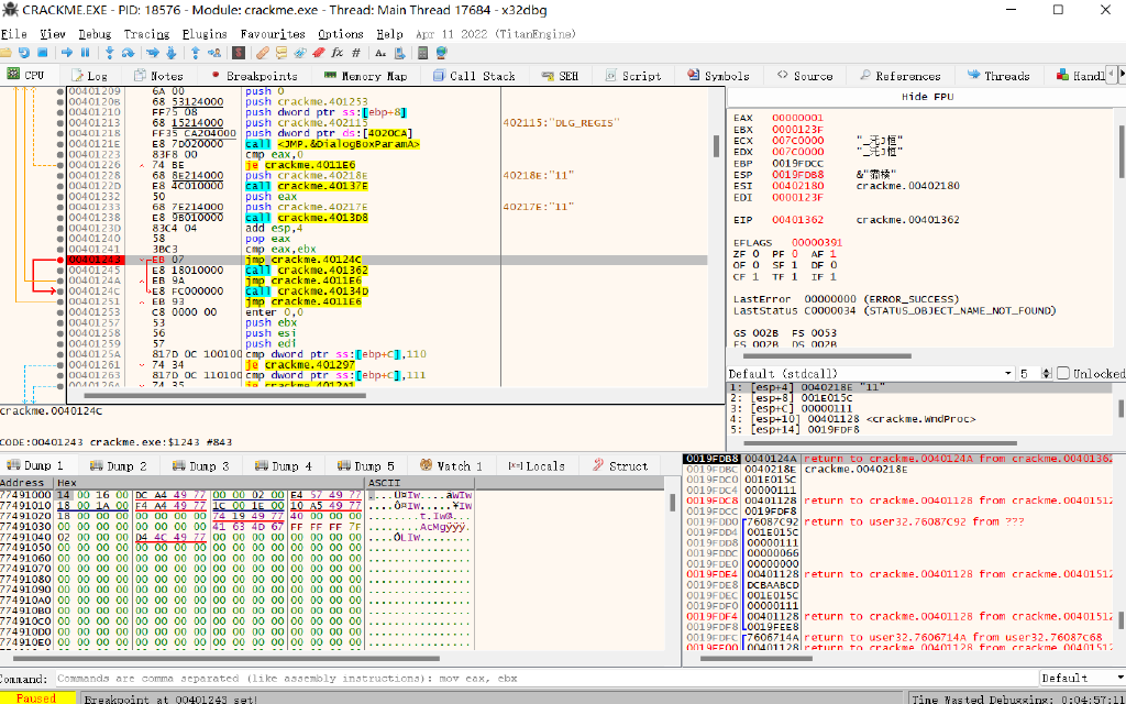 逆向04：EFLAGS标志寄存器与指令